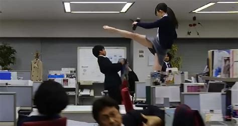 Japanese Girl Kicks Everyone In The Office Japanese Funny Japanese