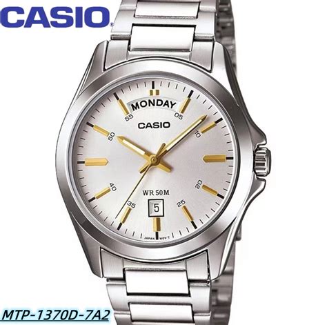 Casio นาฬิกาข้อมือผู้ชาย สายสเตนเลส รุ่น Mtp 1370d 1a2 Mtp 1370d 2a2 Mtp 1370d 7a2 คาสิโอ้ สาย