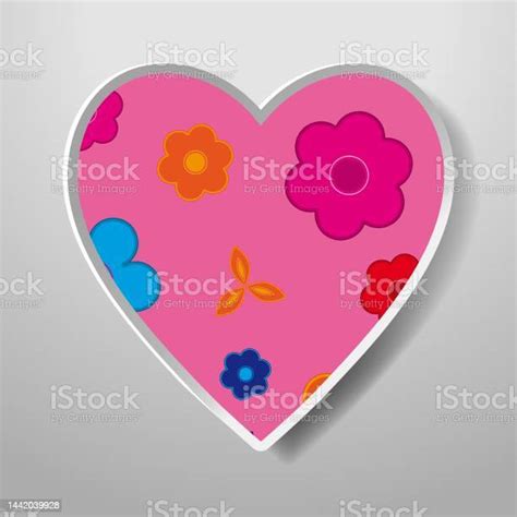 흰색 배경에 고립 된 종이 하트 아이콘 발렌타인 데이 3 월 8 일 어머니의 날 결혼 등 휴일이있는 벡터 인사말 카드 건설 프레임에 대한 스톡 벡터 아트 및 기타 이미지