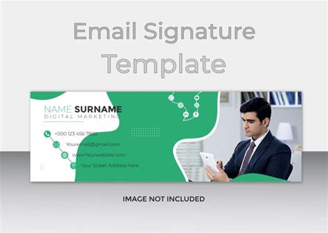 이메일 서명 템플릿 또는 현대적인 소셜 미디어 표지 디자인 프리미엄 벡터