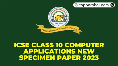 Icse Computer Solved Specimen Paper 2023 Sec Ab