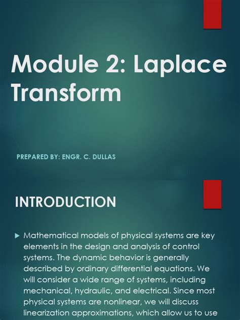 me416 module 2 laplace transform pdf laplace transform function