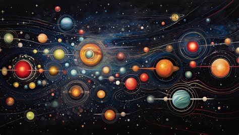 Premium Photo An Abstract Representation Of The Solar System With Various Planets And Orbits