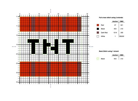 Minecraft Blocks Cross Stitch Pattern Series Part 2 Tnt Block Hookstitchsew