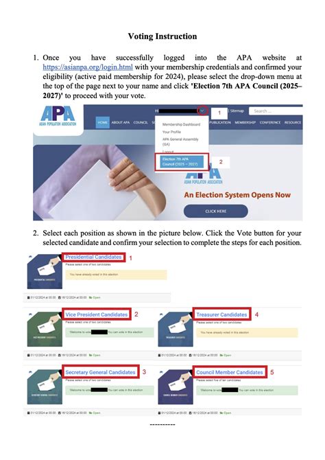 Apa Activities And Announcements Voting Instruction Election For The