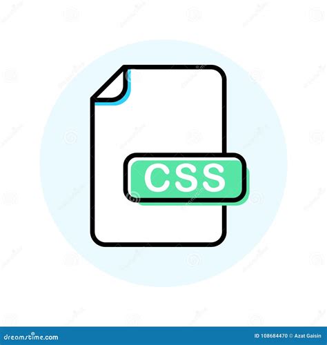 CSS File Format Extension Color Line Icon Stock Vector Illustration Of Text Square