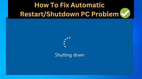 How To Fix Automatic Restartshutdown Pc Problem Youtube