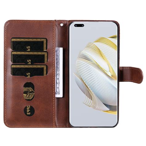 For Huawei Nova Pro Calf Texture Zipper Leather Phone Case Brown Alexnld Com