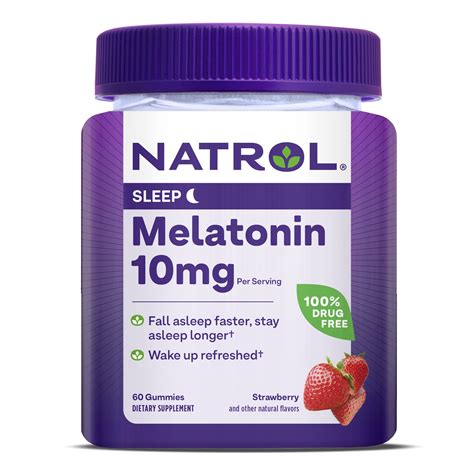 Natrol Melatonin Sleep Aid Gummies Fall Asleep Faster Strawberry