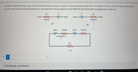 Solved Using Kirchhoff S Loop Rule Find The Value Of The Chegg