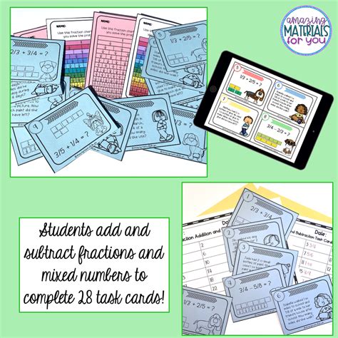 Fraction Addition And Subtraction Puzzles Mazes Task Cards Made By