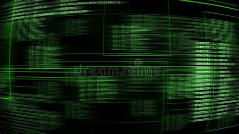 programming code running over computer screen terminal hacking animation background stock