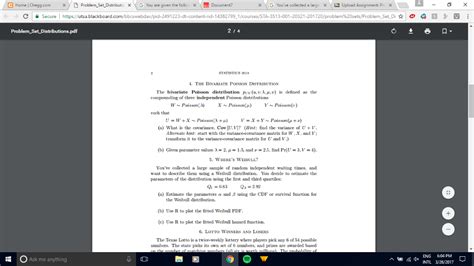 Solved The Bivariate Poisson Distribution Puvu V Lambda