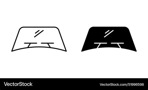 Car Windscreen Linear Thin Line Icon Graphics Car Vector Image