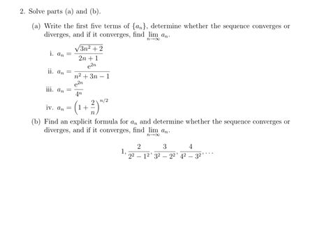 Solved 2 Solve Parts A And B A Write The First Five Chegg Com