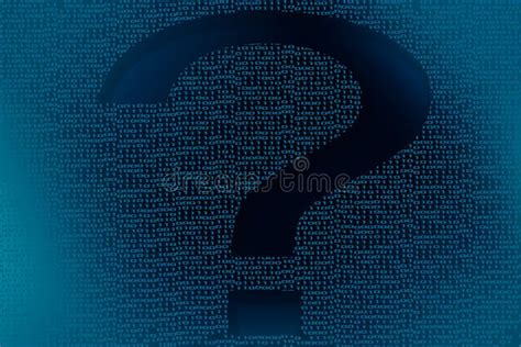 Question Mark With Binary Digital Code Stock Illustration