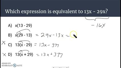 Matching Equivalent Expressions Youtube