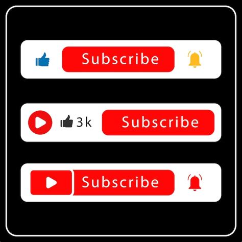 Premium Vector Youtube Subscribe Button Set