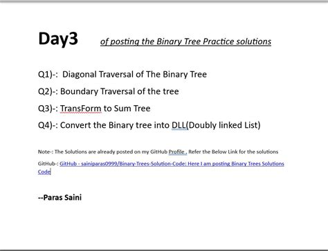 Paras Saini On Linkedin Day 3 Of Practicing Binary Trees If Youre Looking To Sharpen Your Coding