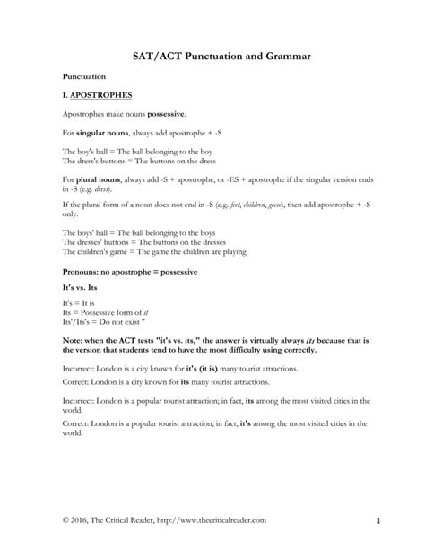 Satact Punctuation And Grammar Apostrophes Commas More