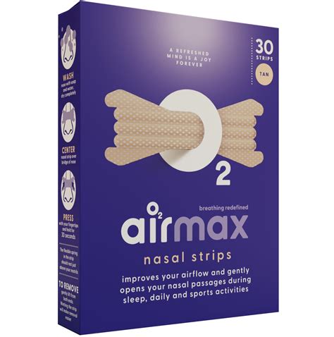 Buy Air Maxnasal Strips 30 Nose Strips Extra Strength Tan Works