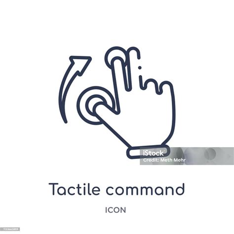 손 및 방명록 윤곽 컬렉션에서 선형 촉각 명령 아래로 제스처 아이콘 얇은 선 촉각 명령 아래로 제스처 아이콘 날씬한에 대한 스톡