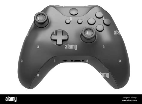 Realistic Video Game Joystick With Black Chrome Texture Isolated On White Background 3d Render