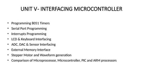 Unit V Interfacing Microcontroller 1pptx