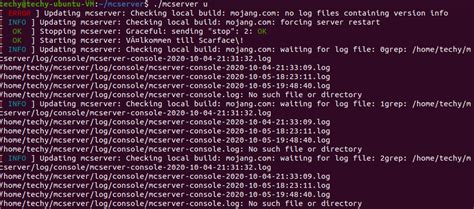 Update Script For Minecraft Is Not Working Issue Gameservermanagers Linuxgsm Github