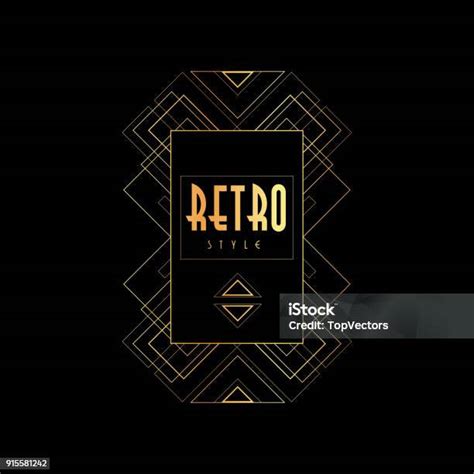 레트로 스타일 벡터 일러스트 레이 션 금색과 검은색 우아한 상징 로고 초대장 인사말 카드 현수막 포스터 전단지 또는 배너에 대 한 빈티지 템플릿 0명에 대한 스톡 벡터 아트