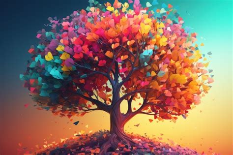 premium ai image colorful tree leaves art generate ai