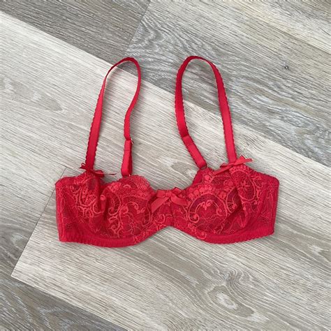 Agent Provocateur Red Lace Bra Size 34b Red Depop