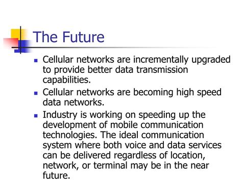 Ppt Cellular Networks Past Present And Future Powerpoint Presentation Id2626290