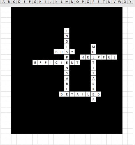 Create A Crossword Puzzle In Excel With Video Tutorial