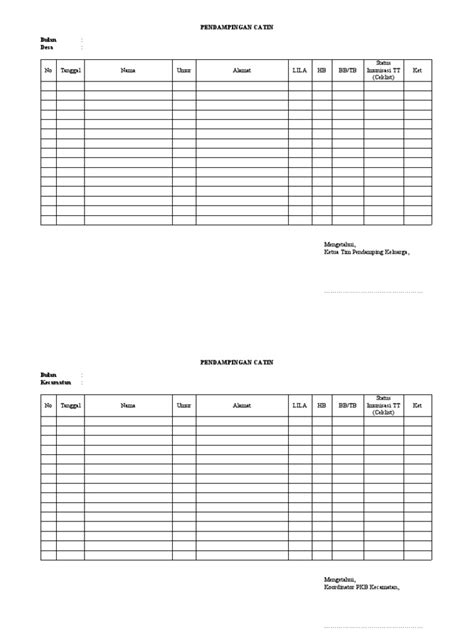 Format Rekap Pendampingan Tpk Pdf