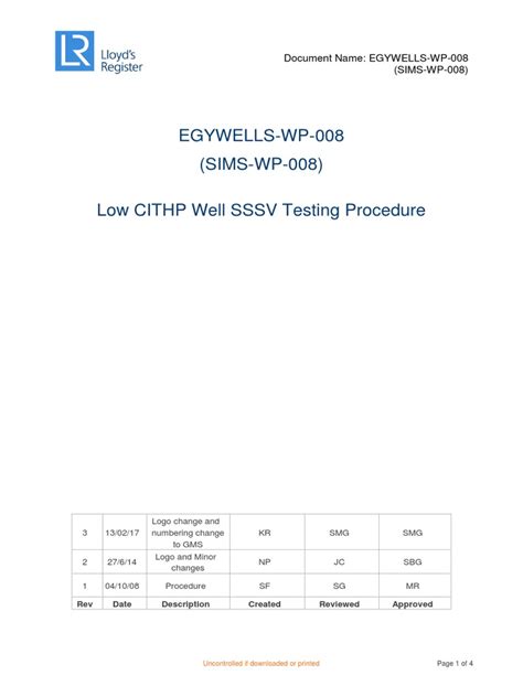 Egywells Wp 008 Low Cithp Well Sssv Testing Pdf Leak Pressure