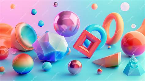 Abstract 3d Background With Geometric Shapes And A Gradient Color Scheme Premium Ai Generated