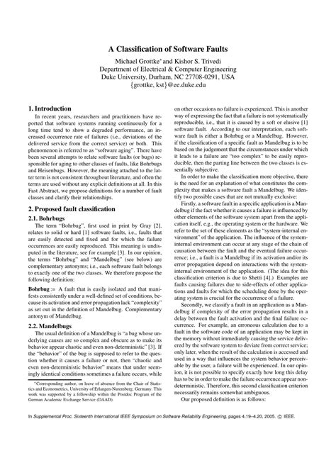 Pdf A Classification Of Software Faults