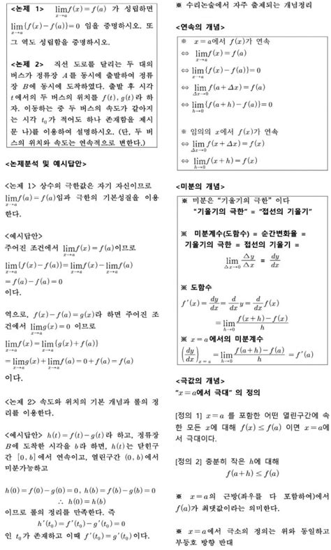 2024학년도 논술길잡이 수리논술과 수능의 차이 생글생글