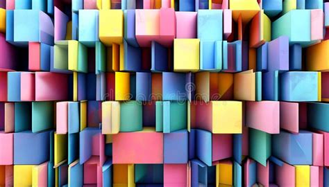 Colorful Geometric Shapes Create A Vibrant Abstract Landscape In A