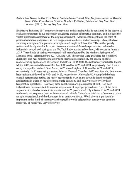 Evaluative Summary Template ENG 110 IWCC Studocu