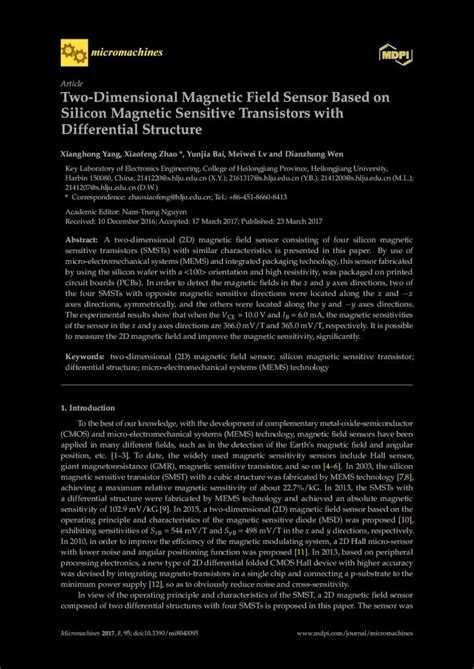pdf two dimensional magnetic field sensor based on silicon figure 3 the operation