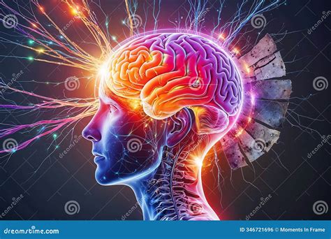 A Colorful Depiction Showcases A Human Silhouette With Radiant Lights