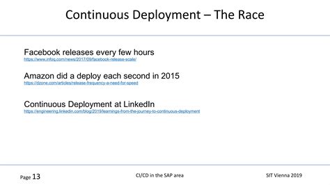 Continuous Integration Delivery And Deployment In The Sap Area Ppt