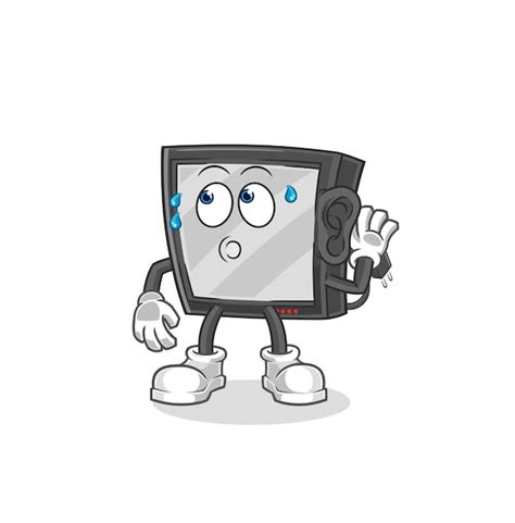 Premium Vector Tv Eavesdropping Vector Cartoon Character
