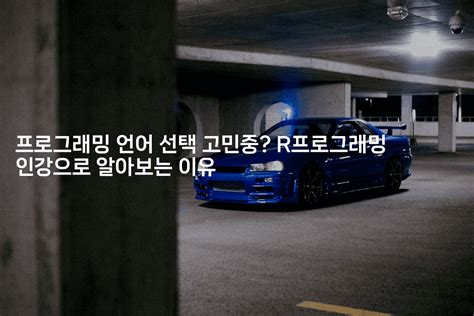 프로그래밍 언어 선택 고민중 R프로그래밍 인강으로 알아보는 이유 씨샵샵