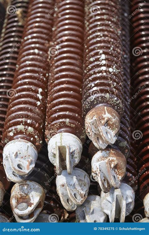 Electricity Insulators For High Voltage Stock Image Image Of High
