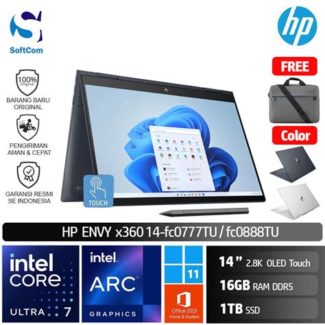 Jual HP Envy X360 14 Fc0777TU Fc0888TU Ultra 7 155U 16GB 1TB SSD 14 2 8K OLED W11 Shopee