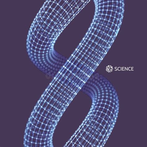 Spiral 3d Vector Illustration Wireframe Connection Structure Stock