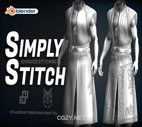 Blender服装布料针痕缝线插件 Simply Stitch V1 2 使用教程 Cg资源网